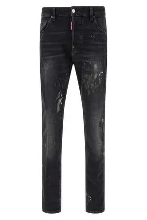 Dsquared2 5-pocket Jeans With Paint Splatter Effect - Black