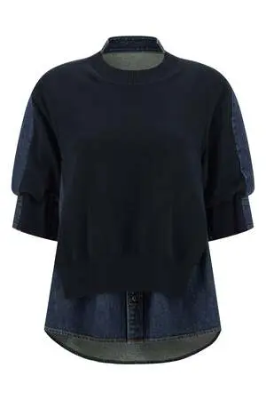 Sacai Hybrid Denim Knit Sweater