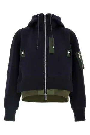 Sacai Hybrid Hoodie With Silver-tone Hardware