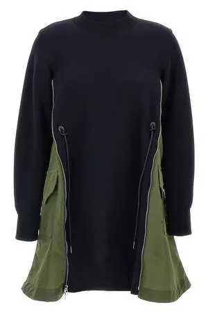 Sacai Sponge Sweat X Nylon Twill' Dress - Multi
