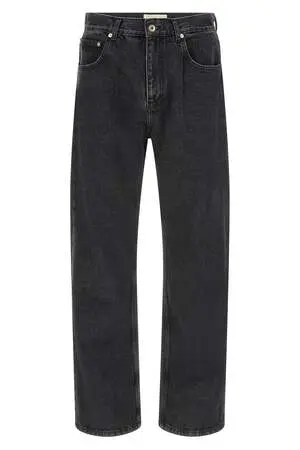 SECOND / LAYER Jeans With Leather Logo Patch - Black