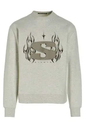 STAMPD Chrome Flame Crew' Sweatshirt - Gray