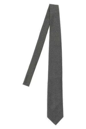 TOM FORD Silk Tie With Micro-pattern - Gray
