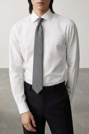 TOM FORD Silk Tie With Micro-pattern