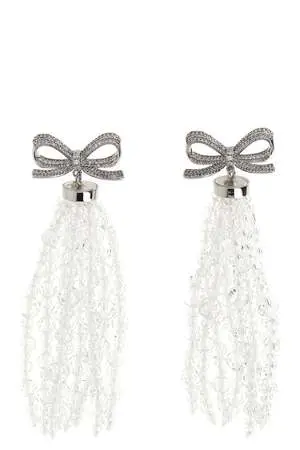 SELF-PORTRAIT Bow Beaded Waterfall Earrings