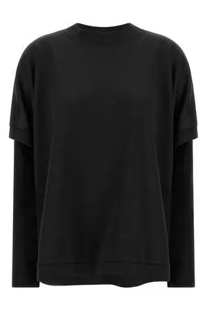 DI.LA3 PARI' Di. La3 Pari' Layered Sleeve Sweatshirt - Black