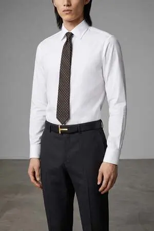 TOM FORD Grained Leather Belt With T Buckle