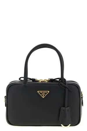 Prada Top Handle Bag With Enamel Triangle Logo