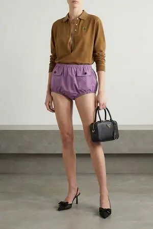 Prada Top Handle Bag With Enamel Triangle Logo