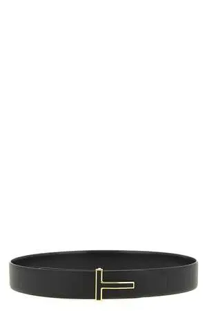 TOM FORD Reversible Leather Belt With T Buckle
