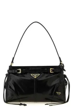 Prada Bonnie Handbag With Belt Detail - Black