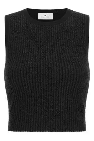 Elisabetta Franchi Sleeveless Top With Ribbed Knit