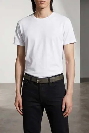 TOM FORD Pebbled Leather Reversible T Belt