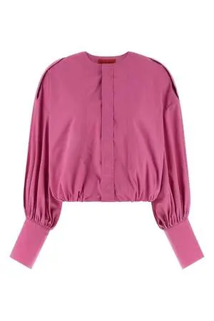 THELATEST Cotton Blouse With Gathered Hem