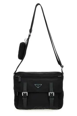 Prada Crossbody Bag With Silver-tone Metal Buckles