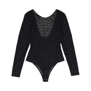 PURPLE BRAND Mesh High Cut Bodysuit