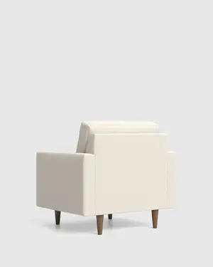 Quince Atlas Midcentury Accent Chair In Performance Chenille-linen Blend - Marshmallow