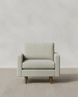 Quince Atlas Midcentury Accent Chair In Performance Chenille-linen Blend Sorrell