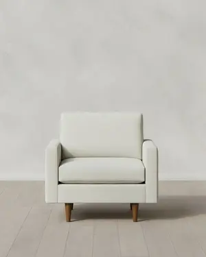 Quince Atlas Midcentury Accent Chair In Performance Basketweave Ivory