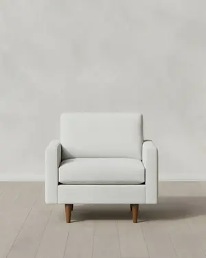 Quince Atlas Midcentury Accent Chair In Performance Basketweave - Snow