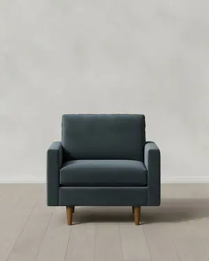 Quince Atlas Midcentury Accent Chair In Performance Velvet Pine