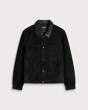 FRIZMWORKS Suede Storm Trucker Jacket Exclusive - Black