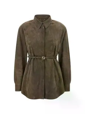 Fendi Belted Suede Blouse - Grey
