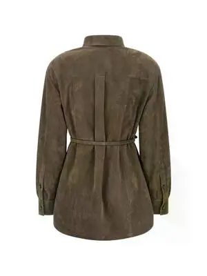 Fendi Belted Suede Blouse