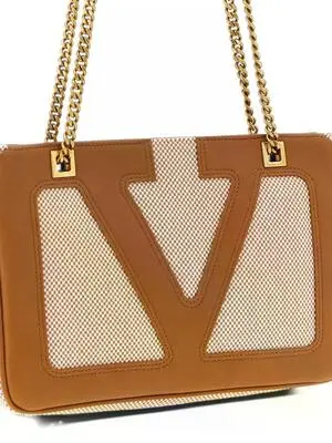 Valentino Garavani Vlogo Leather-trim Shoulder Bag