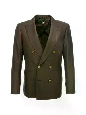 MAURIZIO MIRI Double-breasted Wool Blazer - Brown