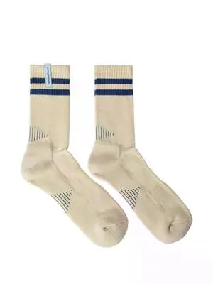 DISTRICT VISION Ribbed-knit Stripe-detail Socks