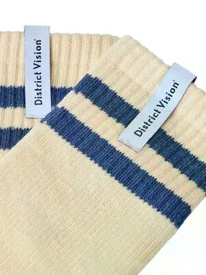 DISTRICT VISION Ribbed-knit Stripe-detail Socks
