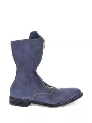 Guidi Front-zip Leather Boots - Blue