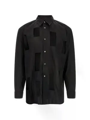 Comme Des Garçons Cut-out Cotton Shirt - Black