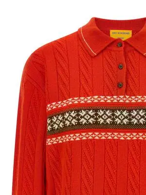 Guest In Residence Cable-knit Polo Sweater