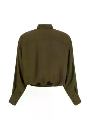 NUDE Elasticated-hem Long-sleeve Shirt - Green