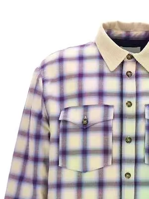 MARANT Check-pattern Corduroy-collar Jacket