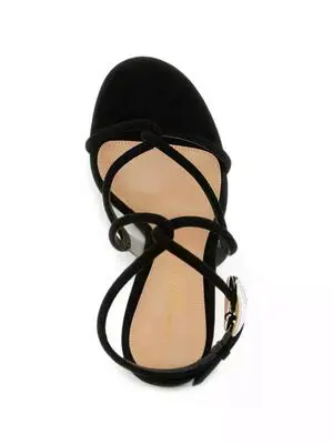 GIANVITO ROSSI Embellished-buckle Suede Sandals