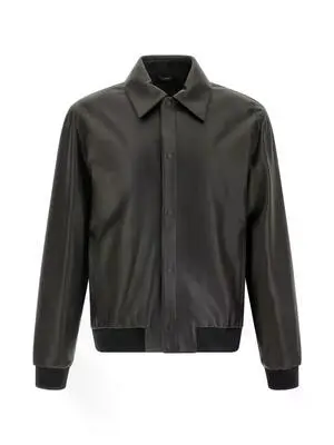 Fendi Leather Blouson Jacket - Black