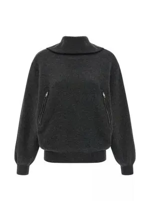 Balenciaga Back-to-front Zip-up Wool Sweater - Grey