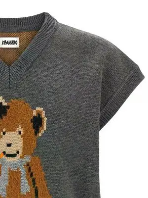 MAGLIANO Bear-intarsia V-neck Vest