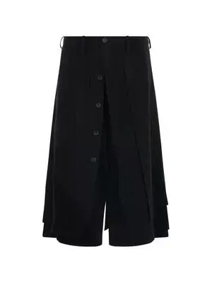 Yohji Yamamoto Layered Button-down Trousers - Black