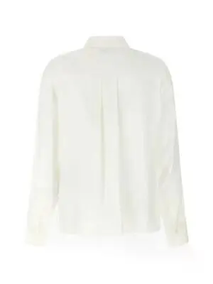 FERRAGAMO Gancini Jacquard Silk Shirt - White