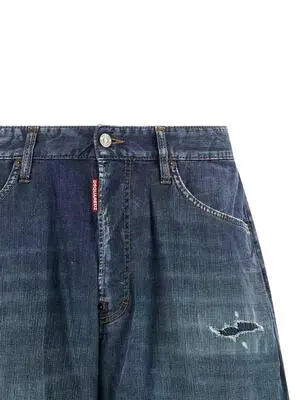 Dsquared2 Distressed Pleated Denim Shorts
