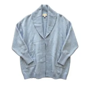 Saachi Open Front Oversized Light Cardigan Sweater - Blue