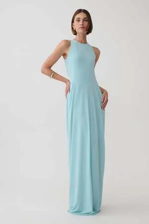 Meshki Bahari Low Back Halter Maxi Dress