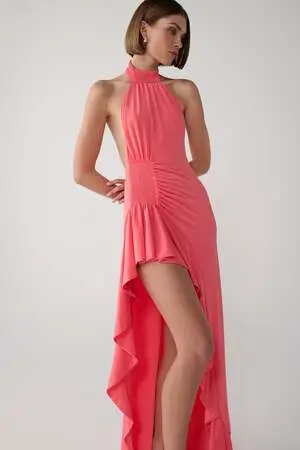 Meshki Andaluz High Neck Side Split Dress