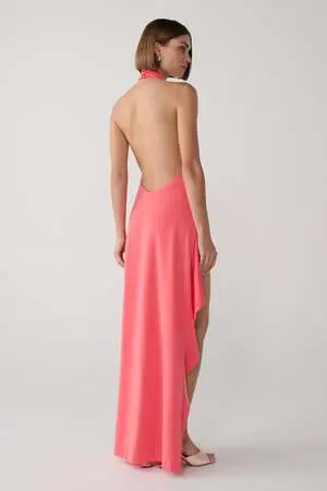 Meshki Andaluz High Neck Side Split Dress