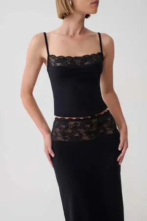 Meshki Elia Smooth Modal Top - Black