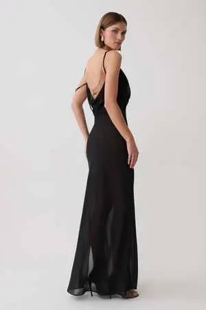 Meshki Alexandra Layered Chiffon Maxi Dress